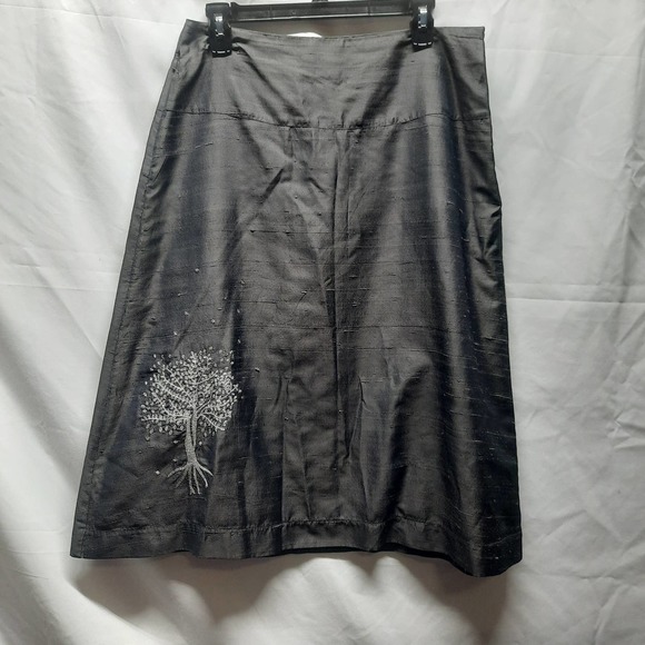 Koret | Skirts | Koret Slate Gray Silky Feel Nubby Taffeta Aline Skirt ...